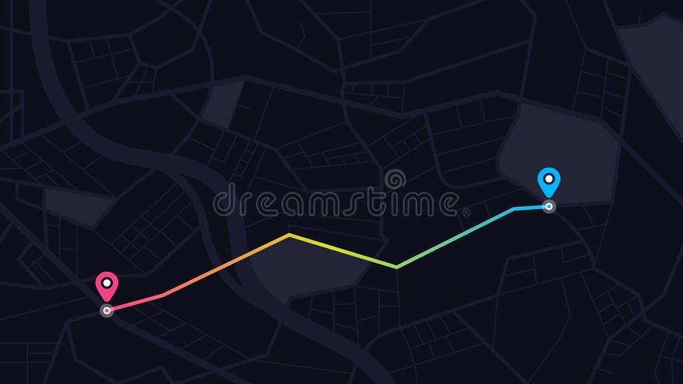 City Map Navigation Interface GPS Navigator Screen Vector Illustration ...