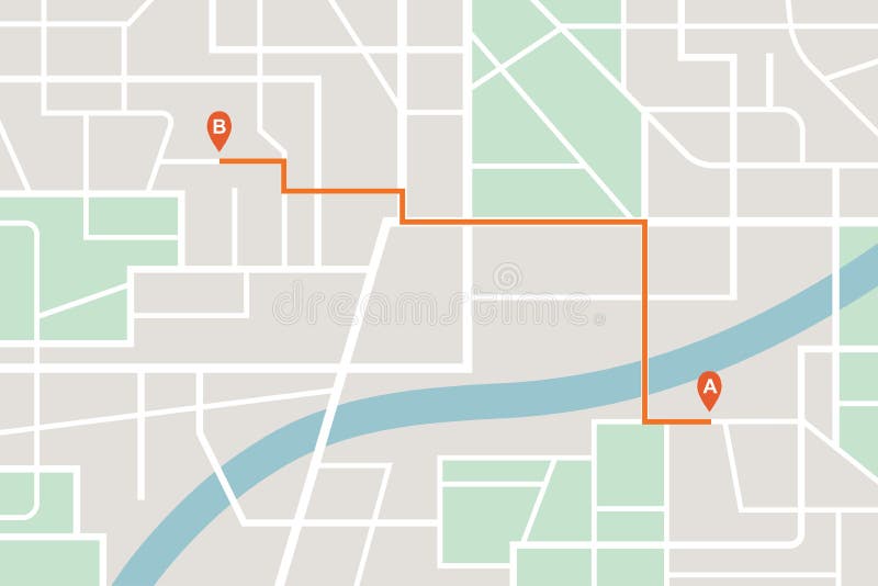 City Map Navigation Route. Finding the Way Concept Stock Vector ...