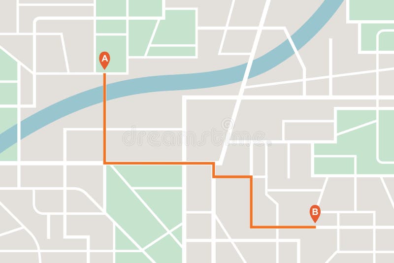 City Map Navigation Route. Finding the Way Concept. Stock Vector ...