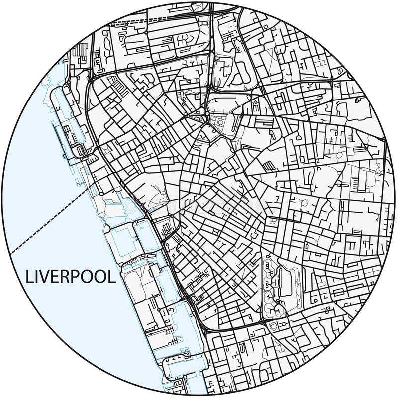 City Map of the North West English City of Liverpool Stock Vector ...