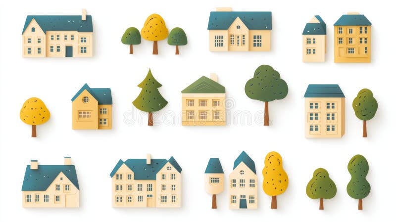 A City Map with Organized Geometric Shapes and Soft, Muted Colors ...