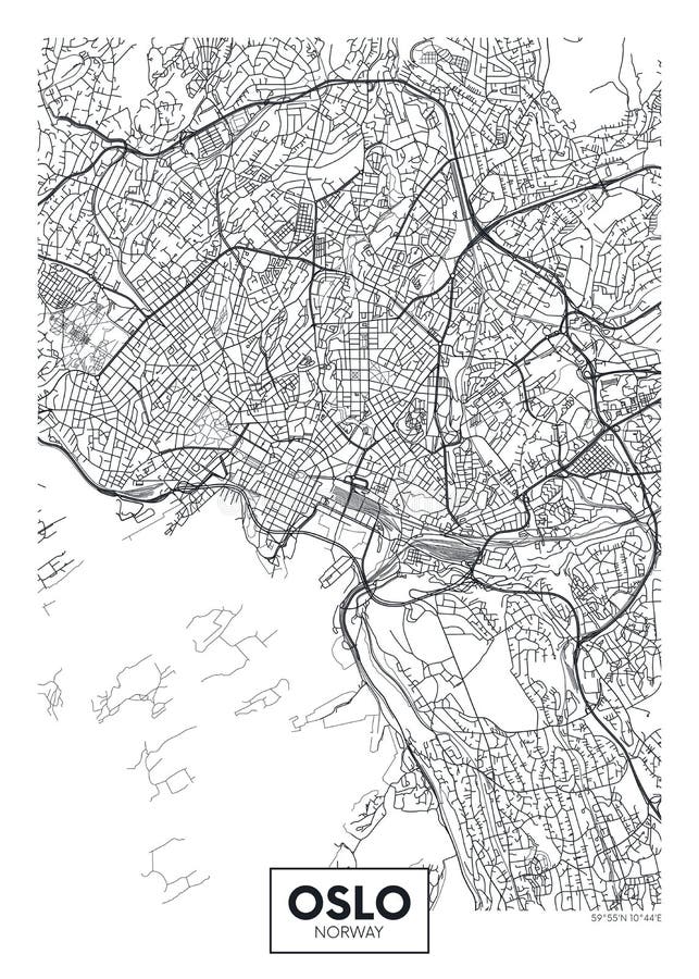 City Map Oslo, Travel Vector Poster Design Stock Vector - Illustration ...