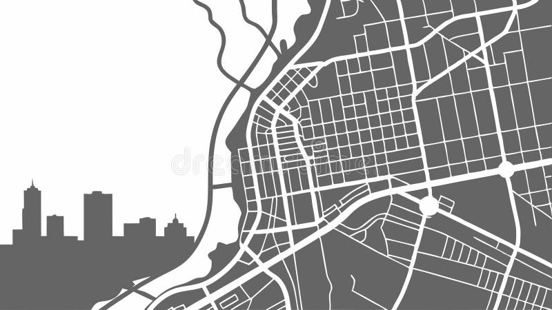 City Map Outline, Urban Area Cartography Vector Design Generative AI ...