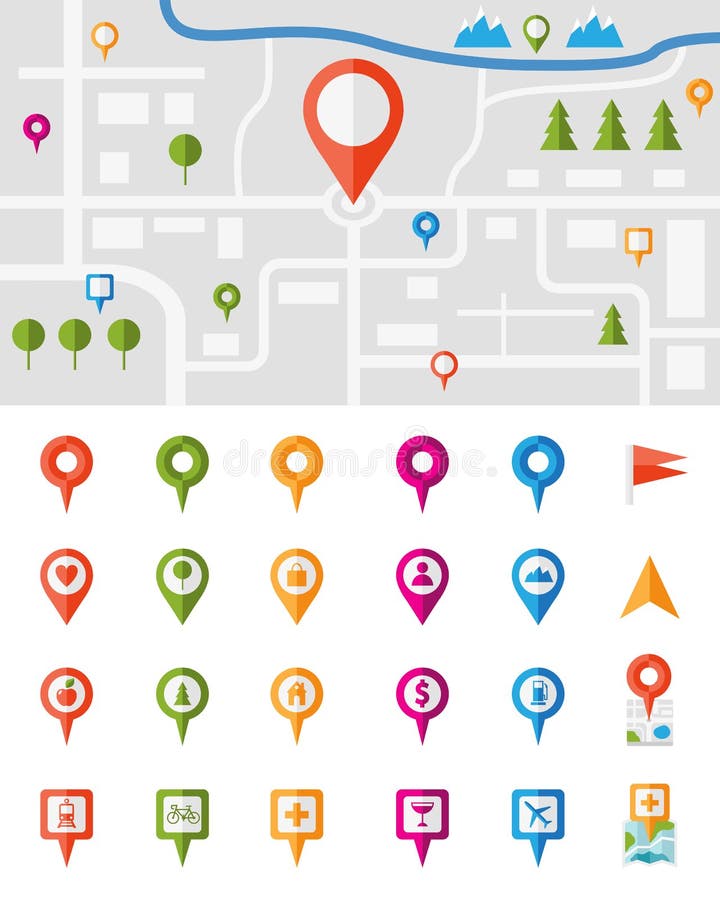Map City Pins Icons Stock Illustrations – 171 Map City Pins Icons Stock ...