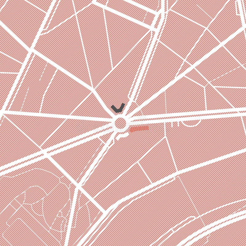 City Map. Red Color Pattern. Abstract Vector Illustration of a Town ...