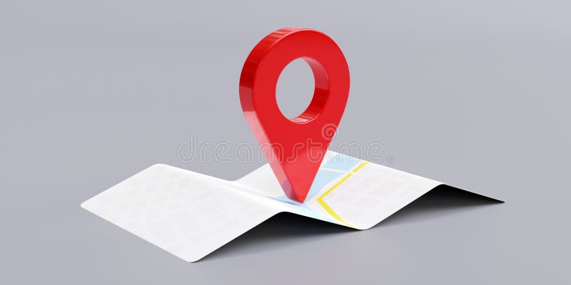 City Map and Red Pin Pointer Location Isolated on Grey. Travel Navigation GPS Concept Stock ...