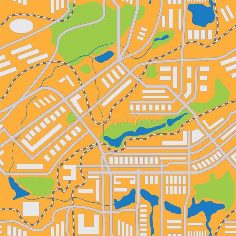 City map seamless pattern stock vector. Illustration of center - 78186487