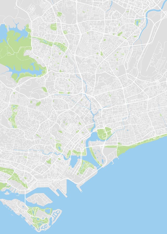 City Map Singapore, Color Detailed Plan, Vector Illustration Stock ...