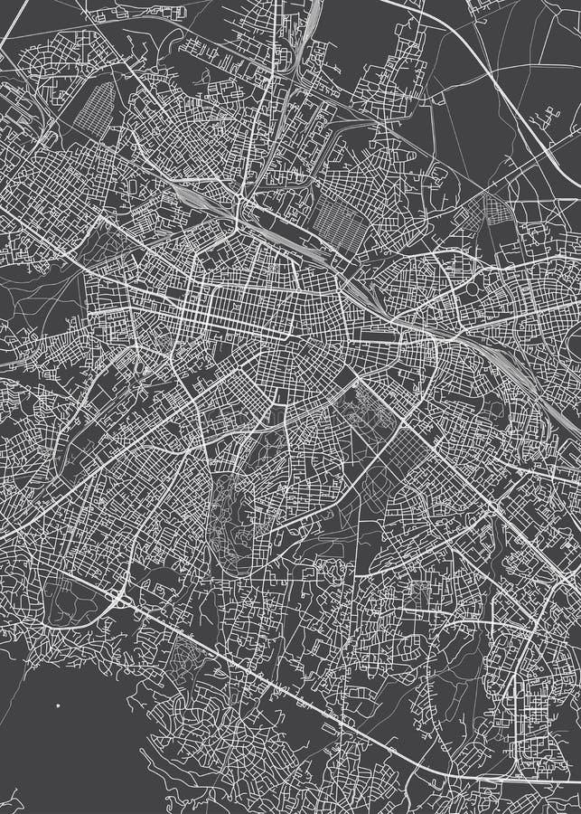City Map Sofia, Monochrome Detailed Plan, Vector Illustration Stock ...