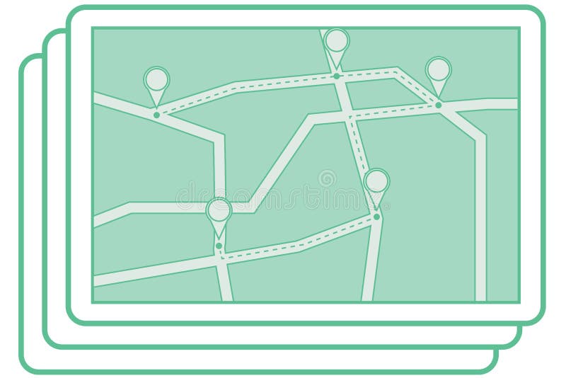 City Map with Some Location Tags Stock Vector - Illustration of flat ...