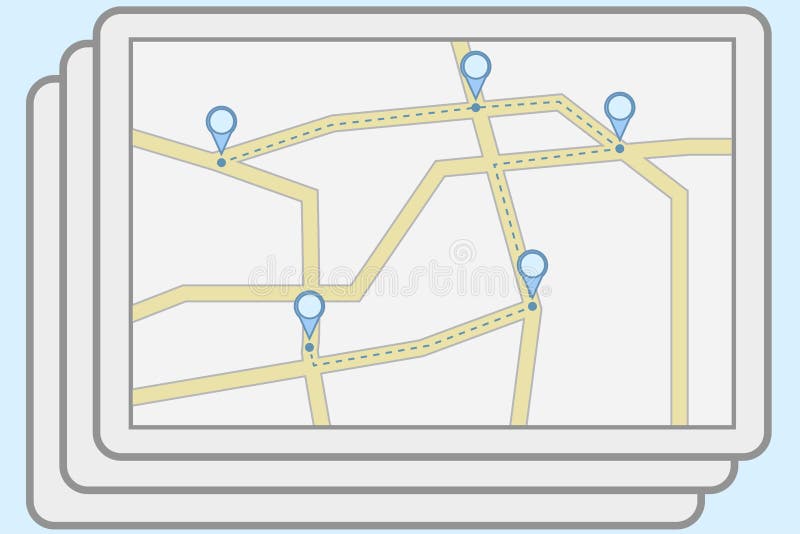 City Map with Some Location Tags Stock Vector - Illustration of concept ...