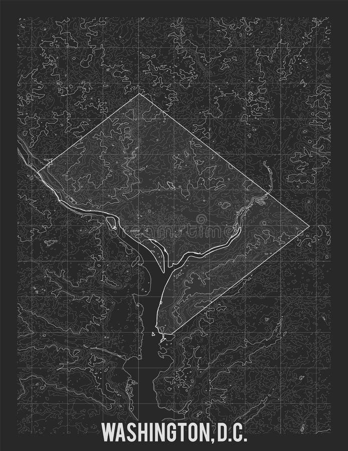 City Map of Washington. Vector Elevation Map of Town. Generated ...