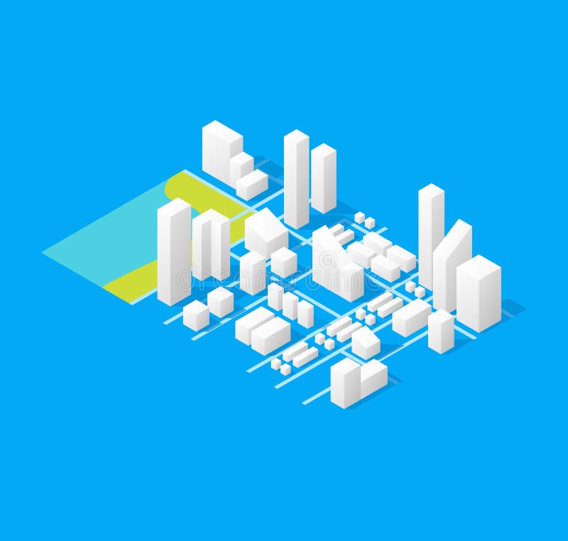 City Maps Concept 3d Isometric View. Vector Stock Vector - Illustration ...