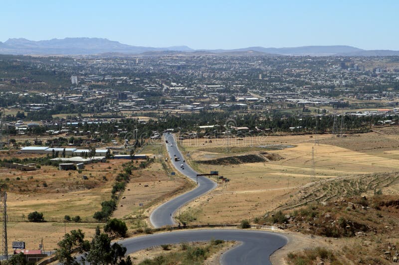 The City of Mekele in Ethiopia Stock Photo - Image of road, suburb ...