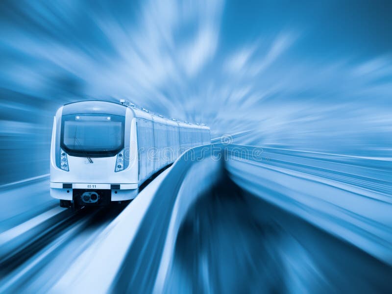 Railway train at speed stock image. Image of railway, commute - 1032373