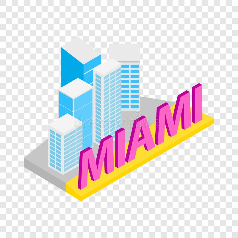 Miami Skyline City Icon Vector Art Design Stock Vector - Illustration ...