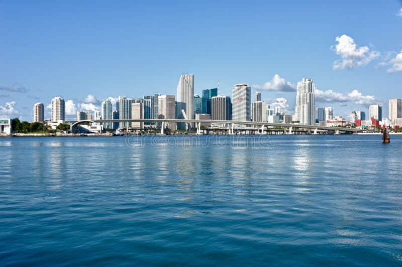 Miami Skyline stock photo. Image of downtown, skyscrapers - 36645714