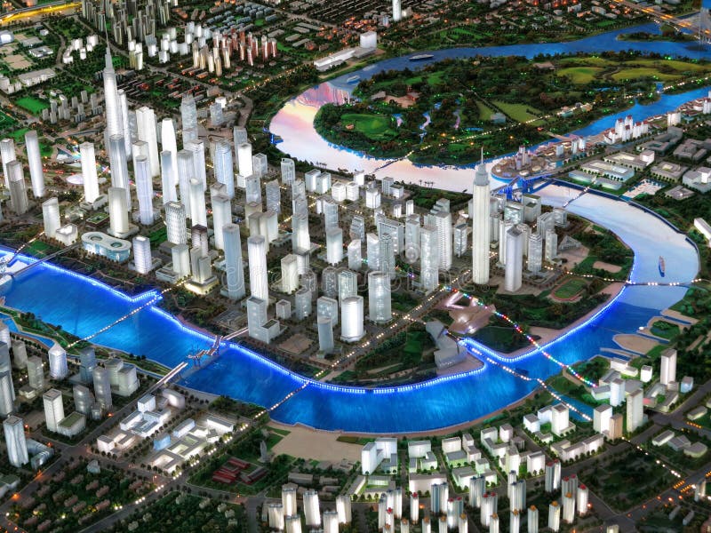 City model planform stock image. Image of lighting, wood - 13549879