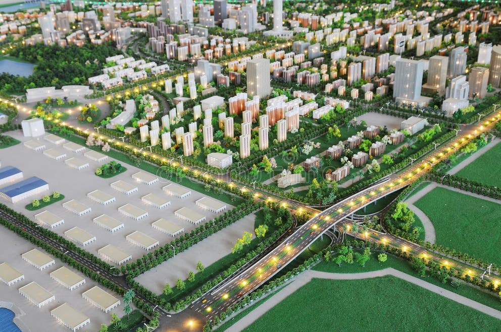 City model planform stock image. Image of lighting, wood - 13549879