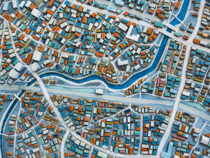 City Model Town Urban Planning Layout Building City Scape Stock Image ...