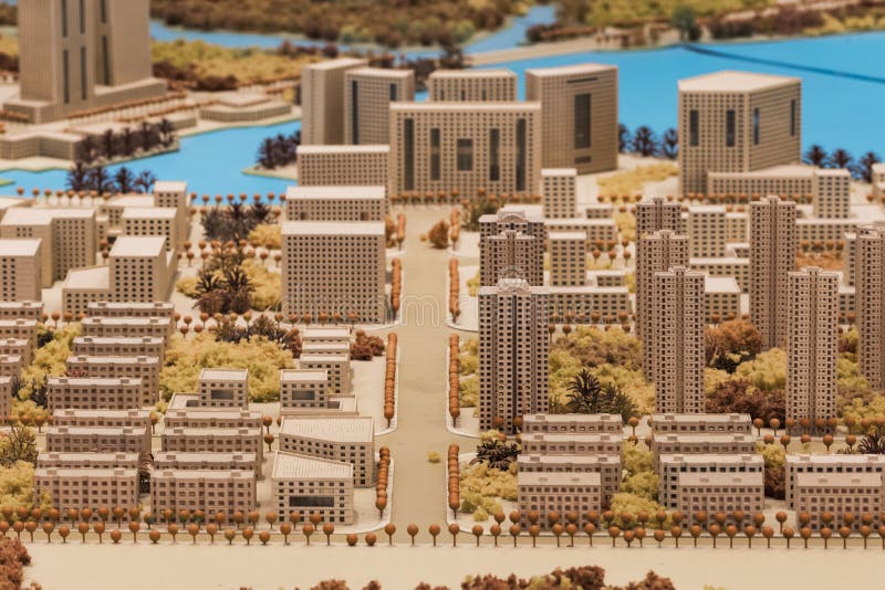 City model stock photo. Image of modern, model, aerial - 154339338