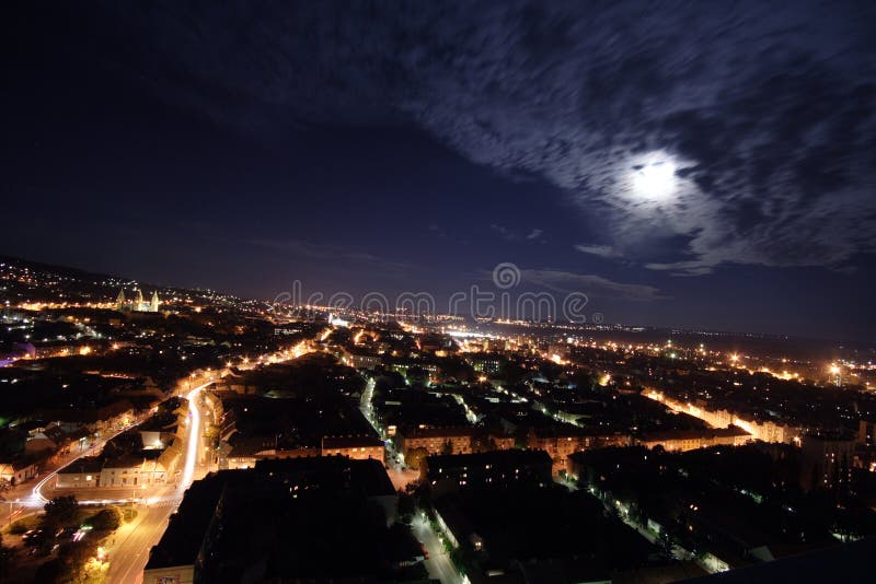 City at moonlight stock photo. Image of dark, moonlight - 3705170