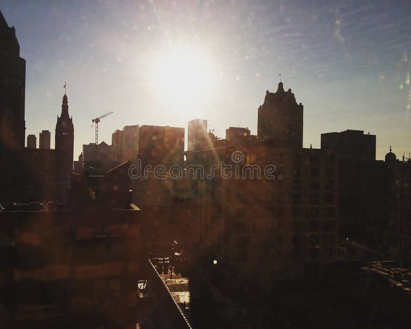 City Morning Skyline stock photo. Image of milwaukee - 134786016