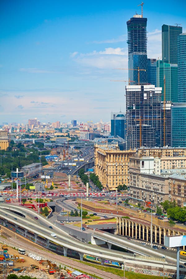 City of Moscow, the Third Ring Road and the Business Center Stock Photo ...