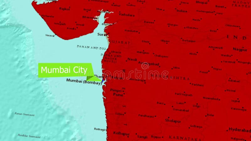 Highlight the Important City of Mumbai in the Map of India Stock Video ...