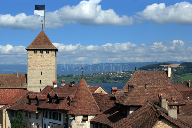 City of Murten, Switzerland Stock Image - Image of murten, medieval ...