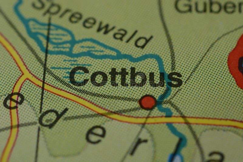 The City Name COTTBUS on the Map Stock Image - Image of royalty ...