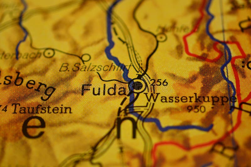 The word FULDA on the map stock photo. Image of town - 106402944