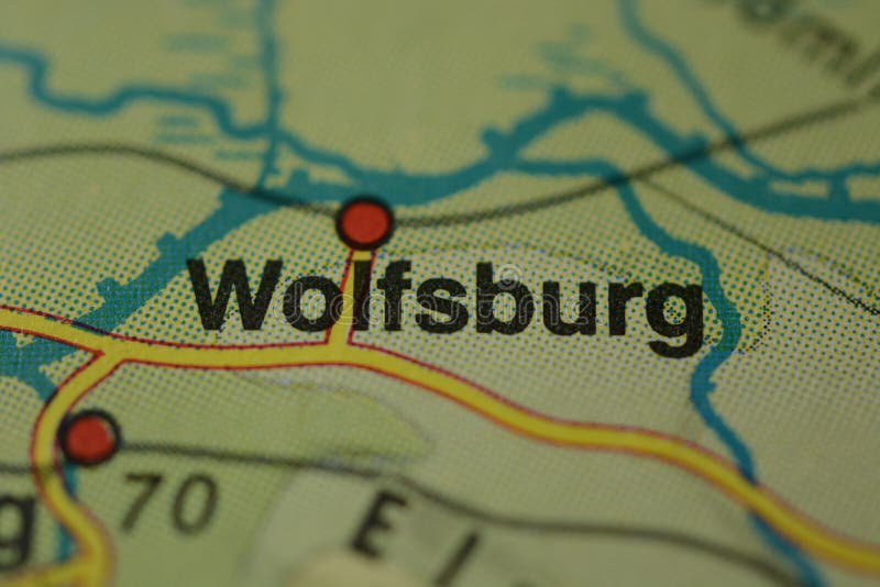 The City Name WOLFSBURG on the Map Stock Image - Image of wolfsburg ...