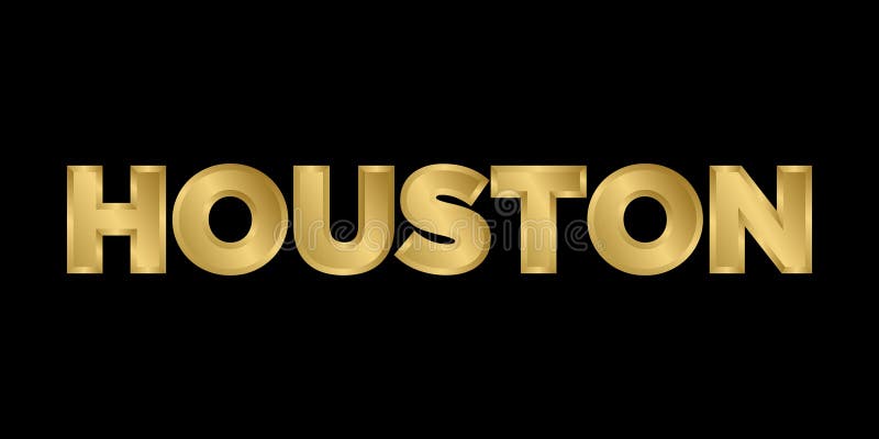 Houston City Name Gold Color on Black Stock Vector - Illustration of ...