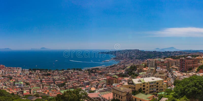 City of Naples, Italy and the Gulf of Naples Stock Image - Image of ...