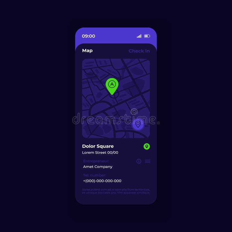 GPS Navigation App Smartphone Interface Vector Template Stock Vector ...