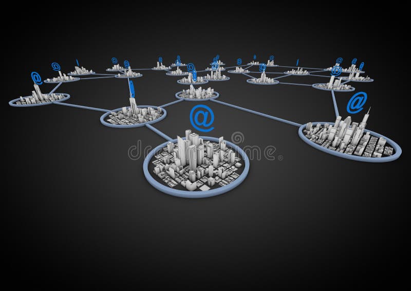 Global city network stock illustration. Illustration of construction ...