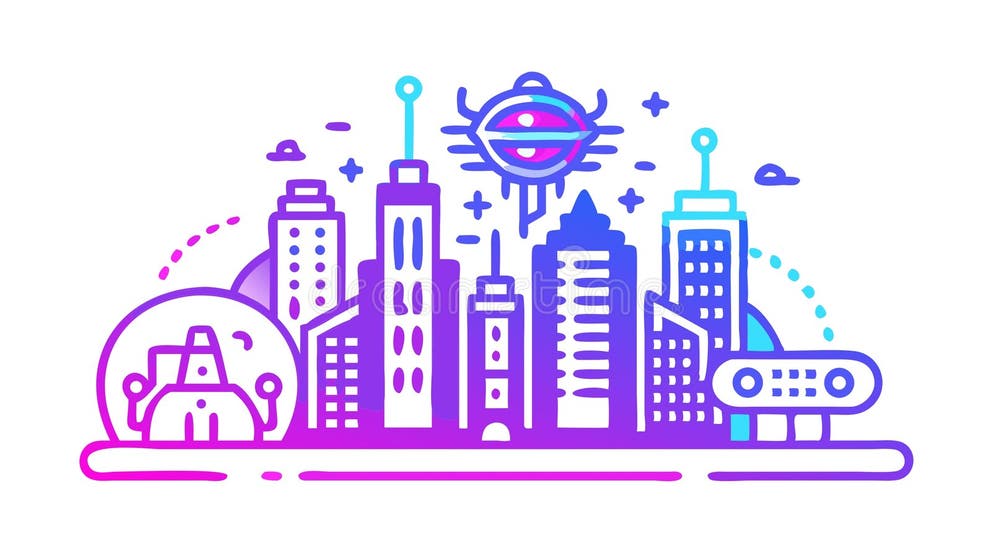 City Network Connectivity, Smart City, Vector Design Generative AI ...