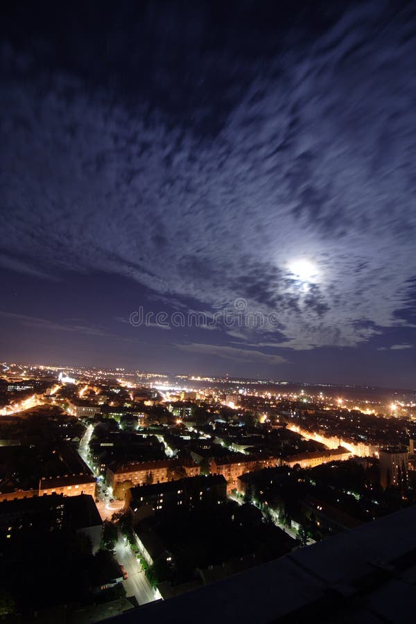 City at moonlight stock photo. Image of dark, moonlight - 3705170