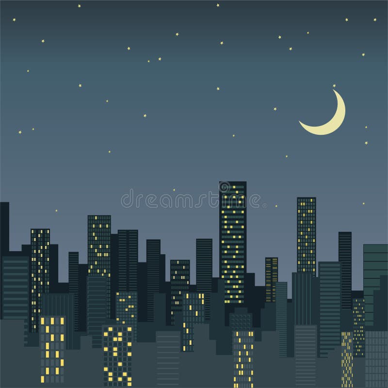 Night City Comic Background Stock Vector - Illustration of city, panel ...