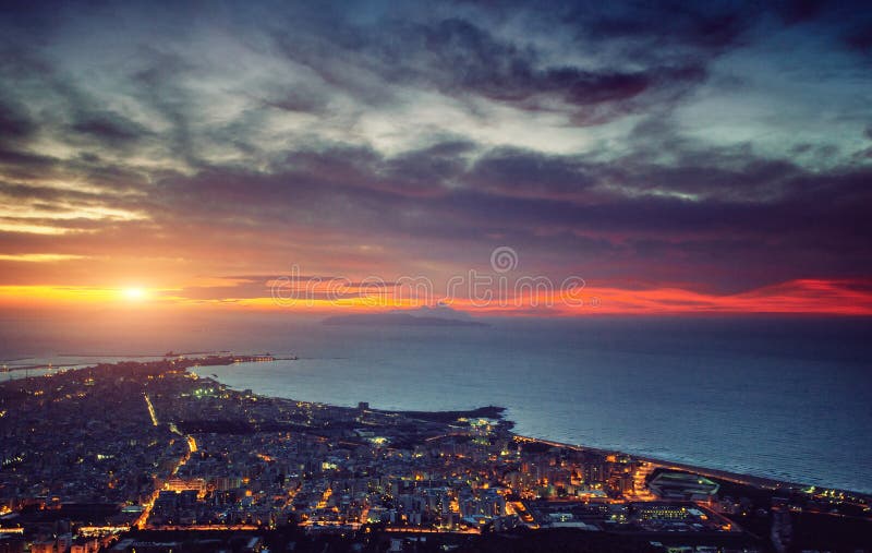 City with a Night on the Beach Stock Photo - Image of luxury, skyline ...