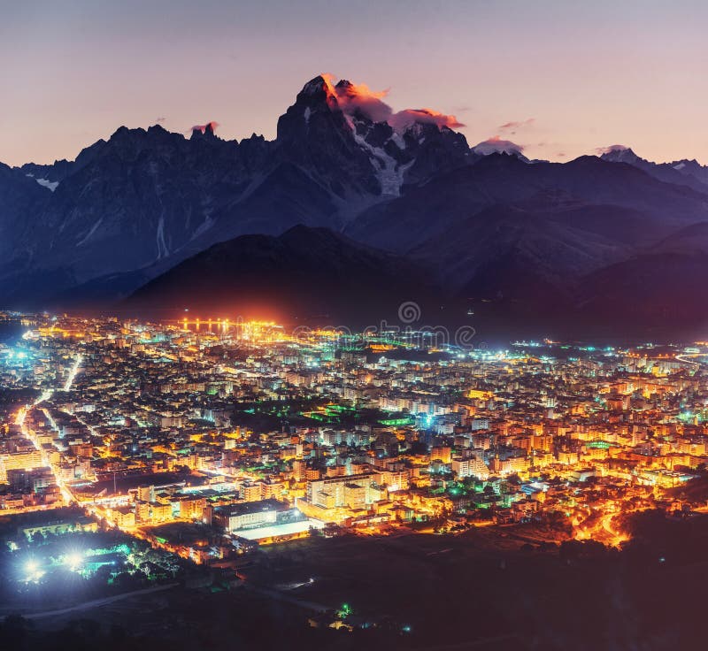 City with a Night on the Beach. Sicily. Italy. Europe Stock Image ...