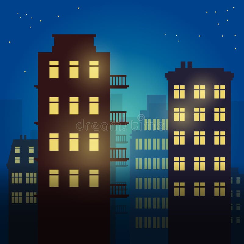 City at night stock vector. Illustration of dark, lifestyle - 60282833