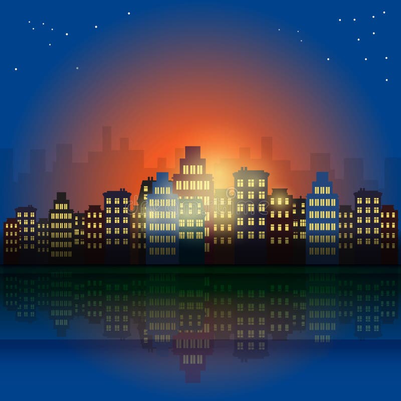 City at night stock vector. Illustration of dark, lifestyle - 60282833