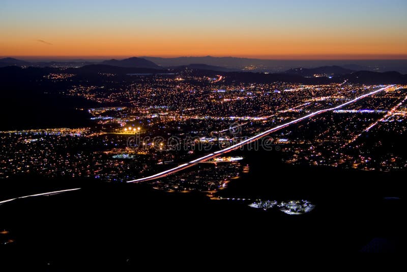 City night fall stock image. Image of lights, sunset, city - 633447