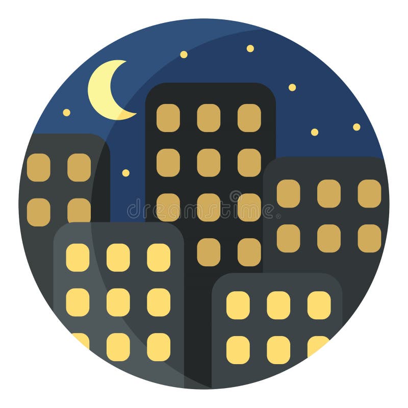 City at night, icon icon stock vector. Illustration of business - 259788933