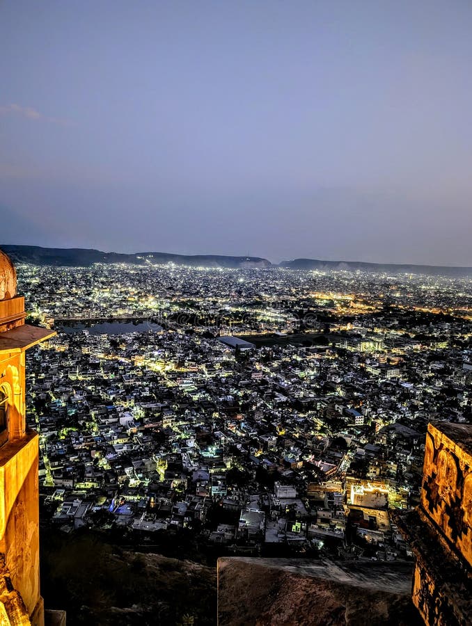 City at Night, City Lights Top View in the Dark Stock Photo - Image of ...