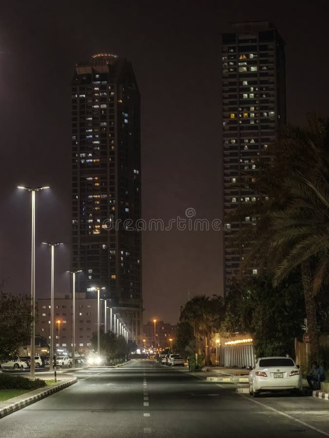 City in the night, road editorial photo. Image of city - 250074846