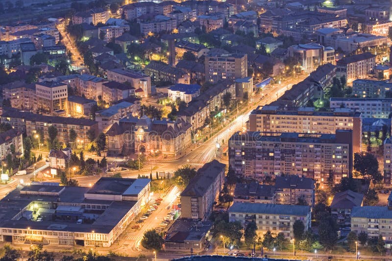 City at night, Romania stock image. Image of romania - 29295947