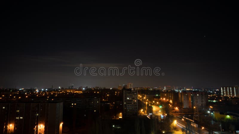 City Night Scene. City in the Night Stock Image - Image of architecture ...